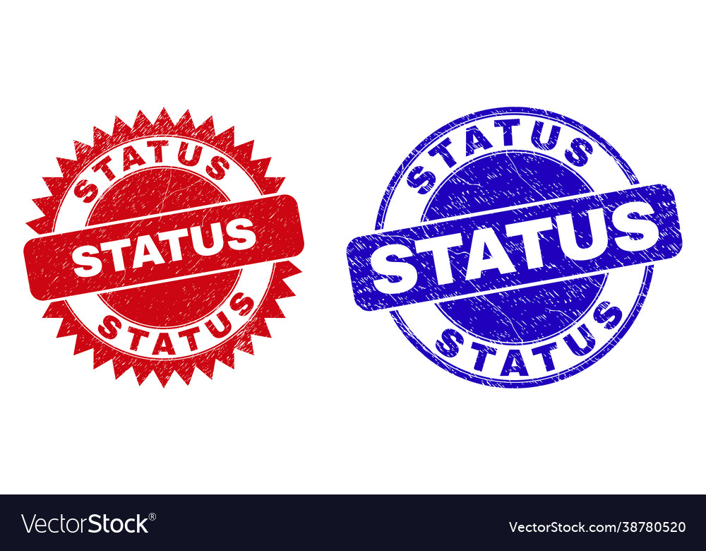 Status rounded and rosette seals with corroded Vector Image