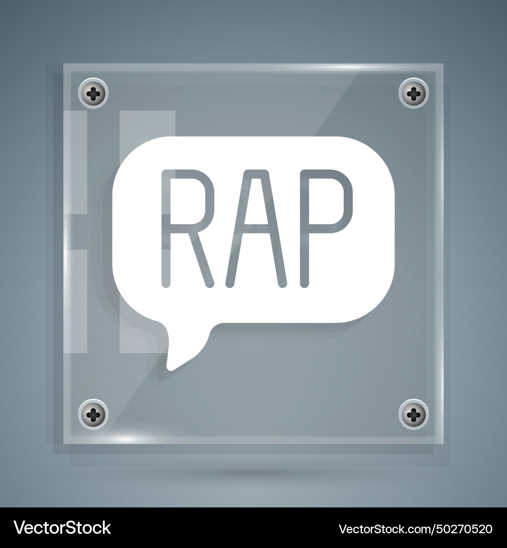 White rap music icon isolated on grey background Vector Image