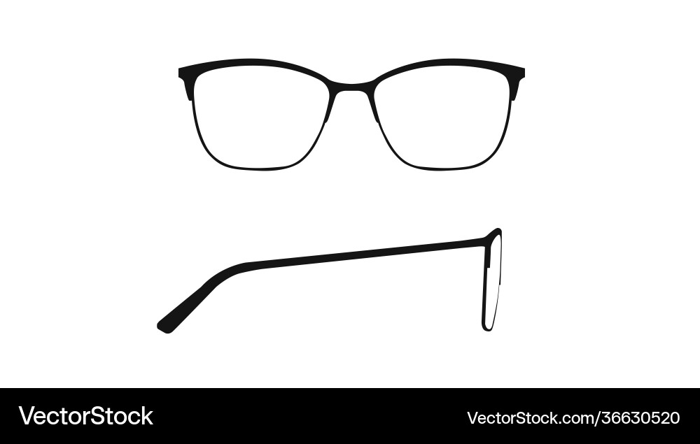 Women glasses frame black front Royalty Free Vector Image