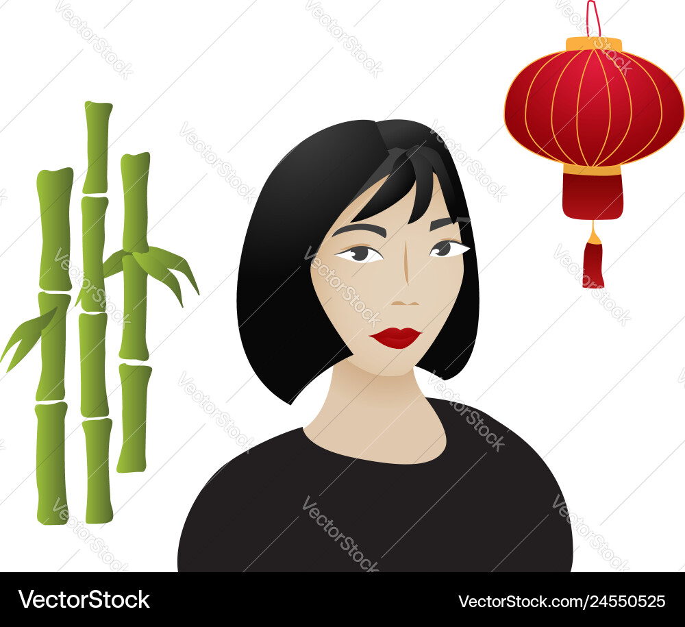 Asian girl Royalty Free Vector Image - VectorStock