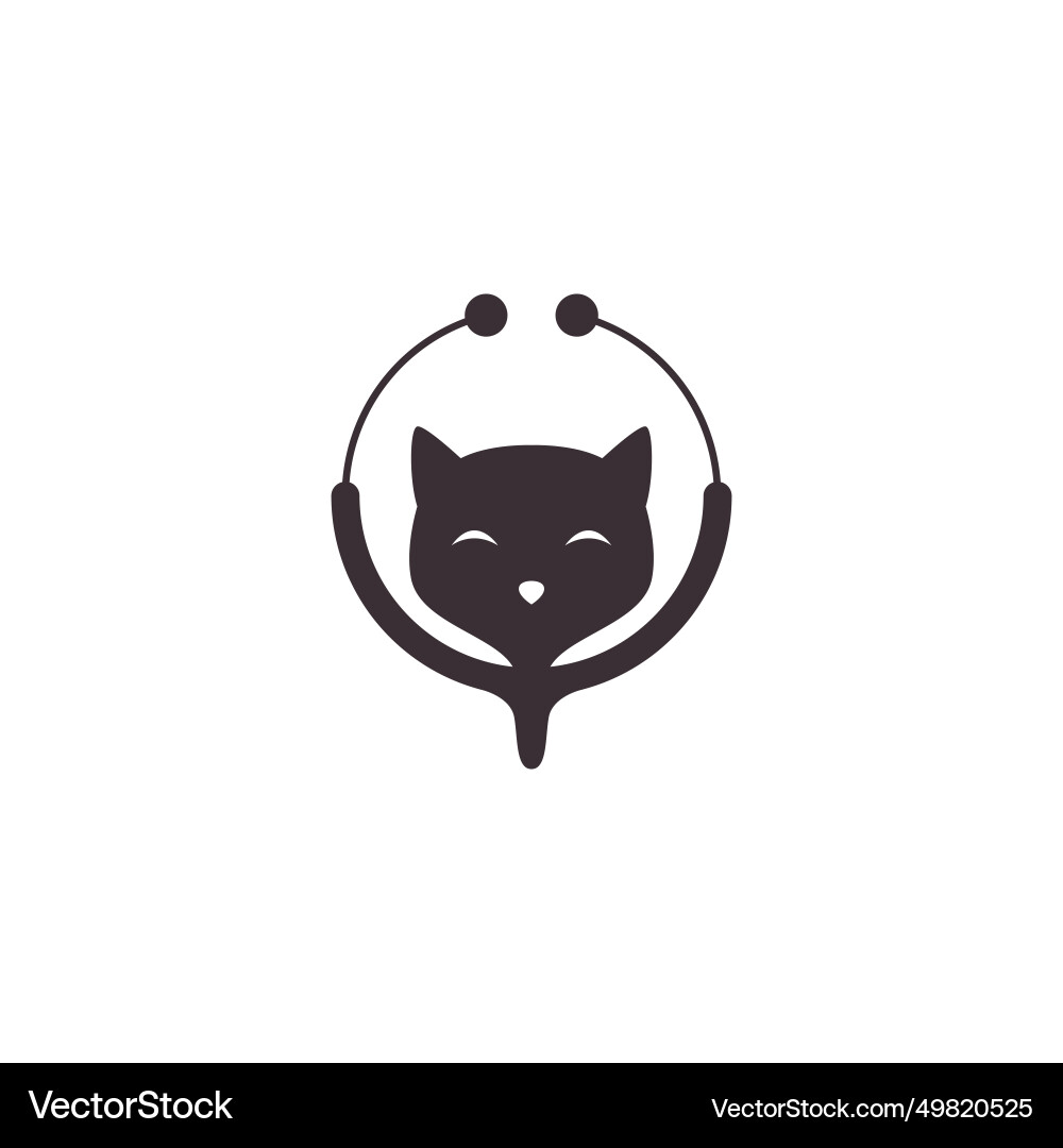 Cat pets cute flat mascot icon logo design Vector Image