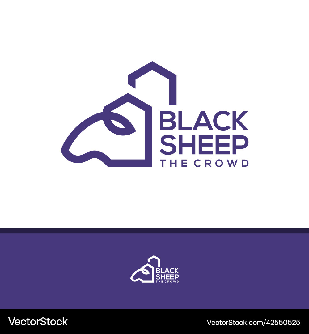 City with head sheep logo design creative sheep Vector Image