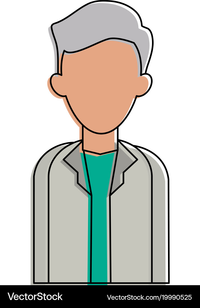 Doctor with gown faceless avatar Royalty Free Vector Image