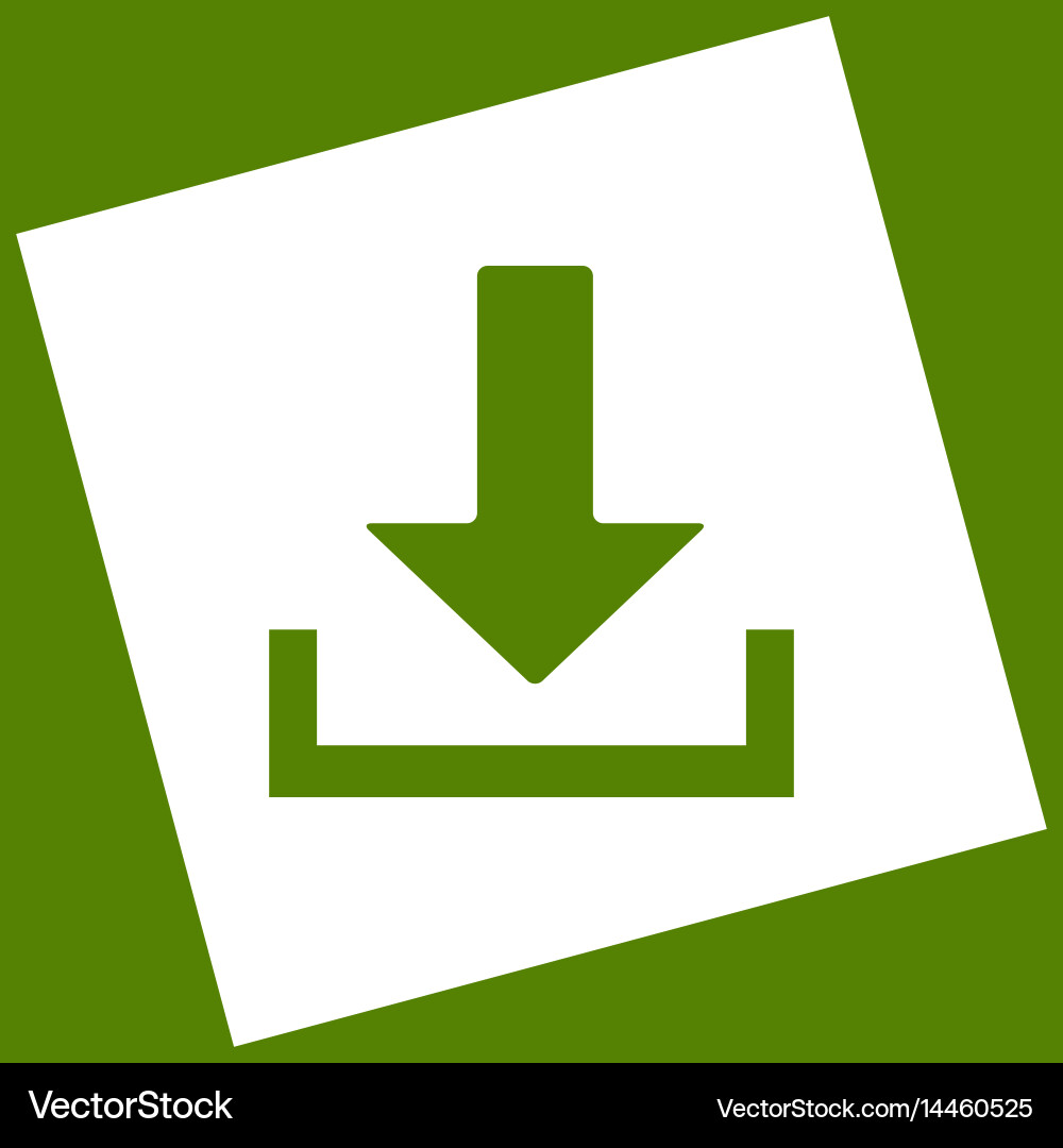 Download sign white icon Royalty Free Vector Image