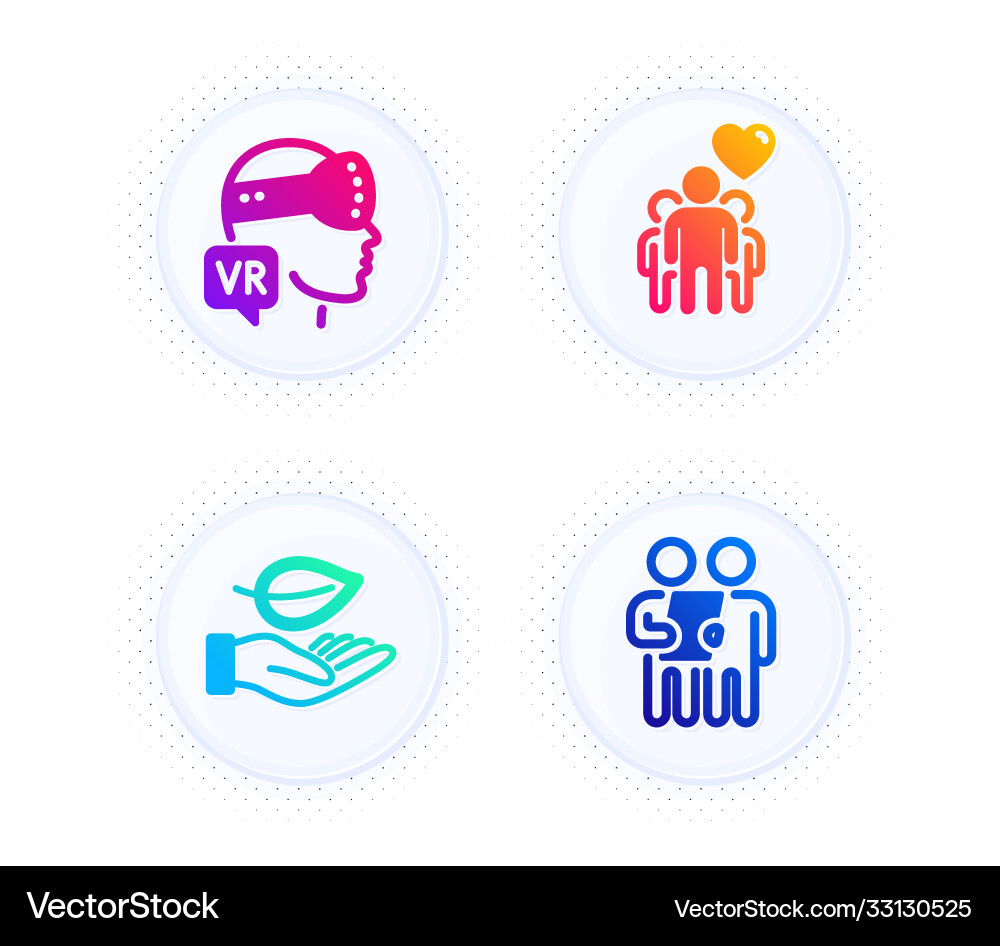 Friendship leaf and augmented reality icons set Vector Image
