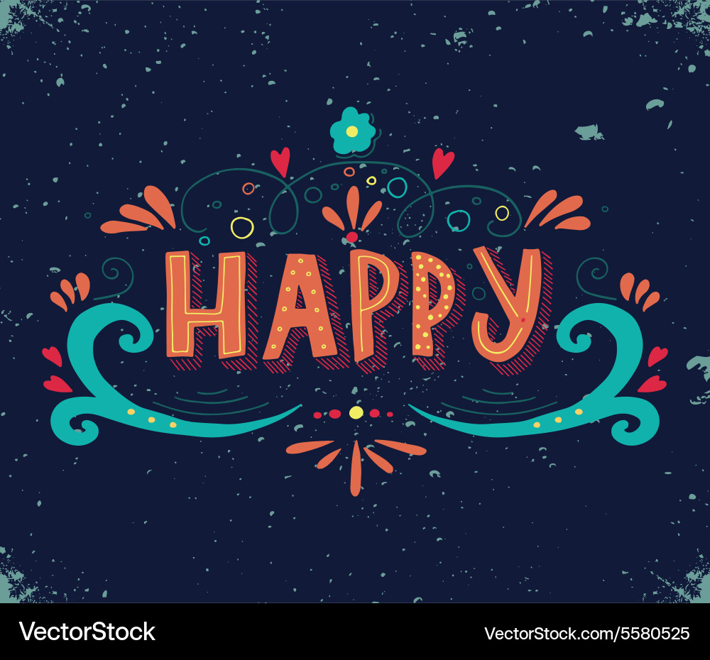Hand drawn vintage label with lettering Royalty Free Vector