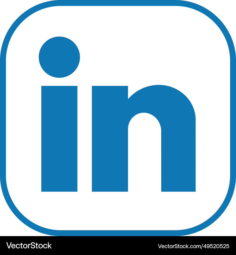 Linkedin design icon logo sign blue symbol Vector Image