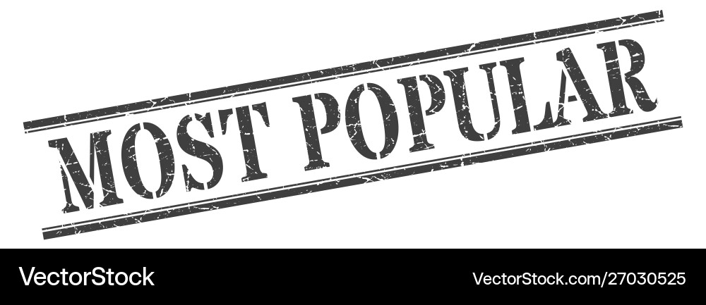 Most popular stamp square grunge Royalty Free Vector Image