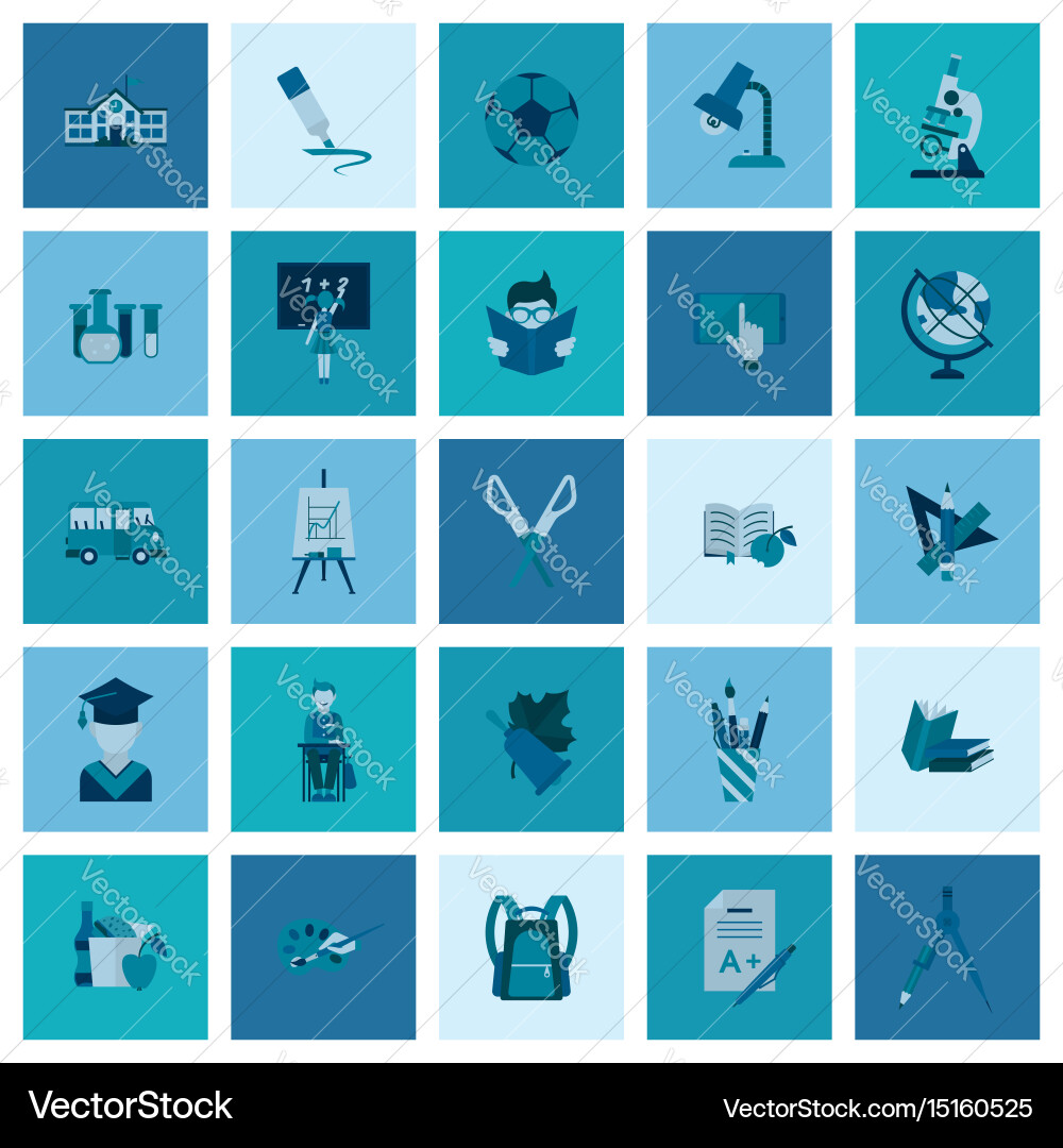 School and education icons Royalty Free Vector Image