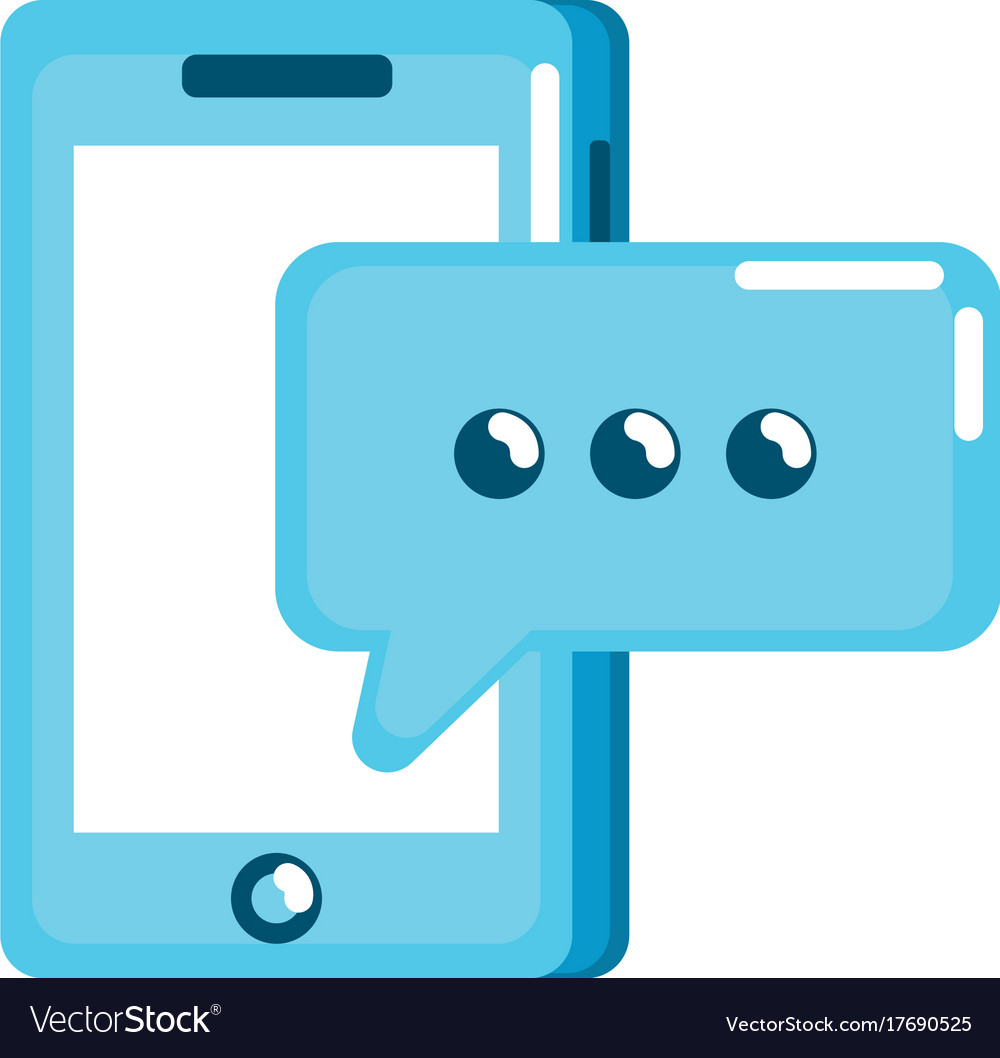 Smartphone technology with chat bubble text Vector Image
