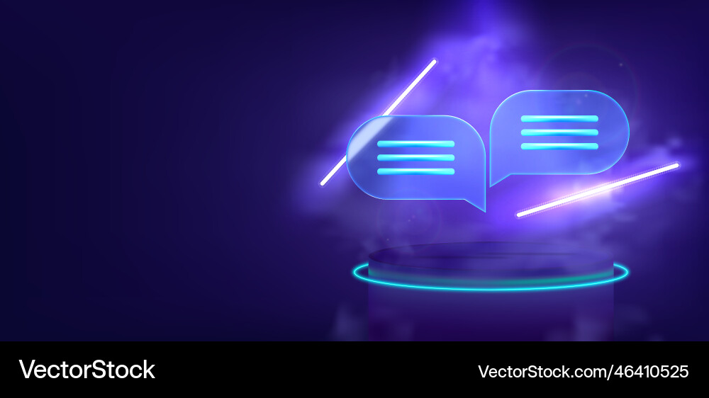 Two dialogue bubbles in futuristic glassmorphism Vector Image