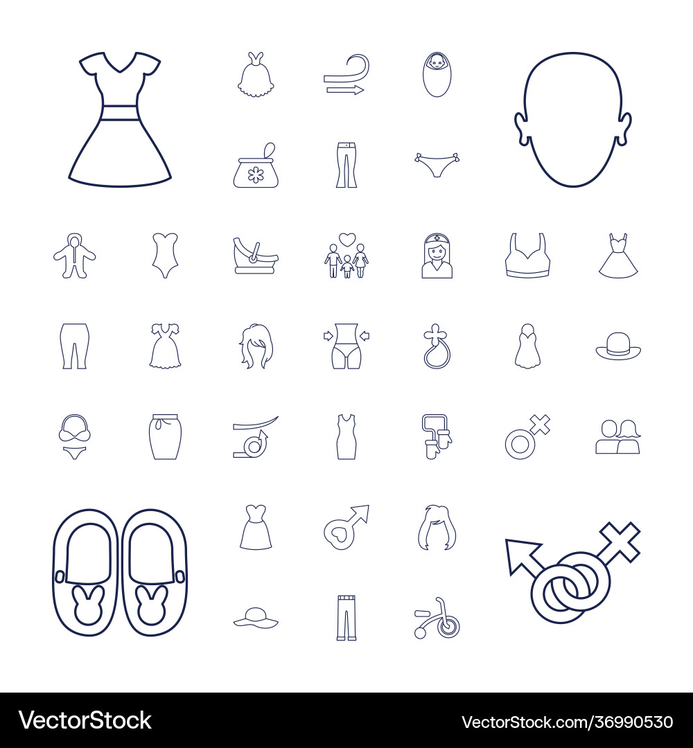 37 girl icons Royalty Free Vector Image - VectorStock