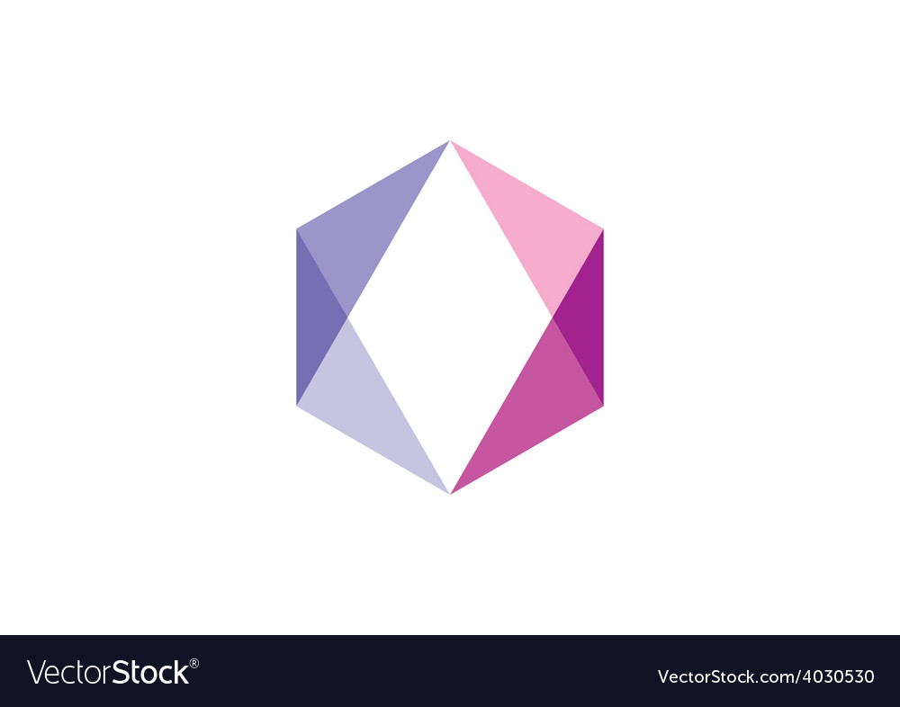 Abstract polygon purple logo Royalty Free Vector Image