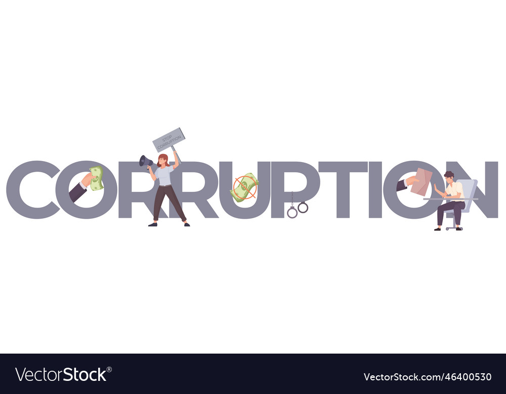 Anti corruption text composition Royalty Free Vector Image