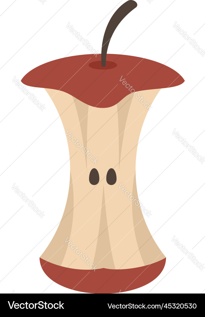 Apple trash icon flat waste food Royalty Free Vector Image