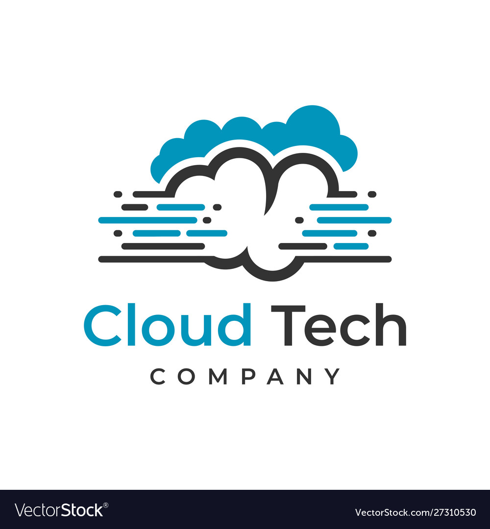 Cloud tech logo design template Royalty Free Vector Image