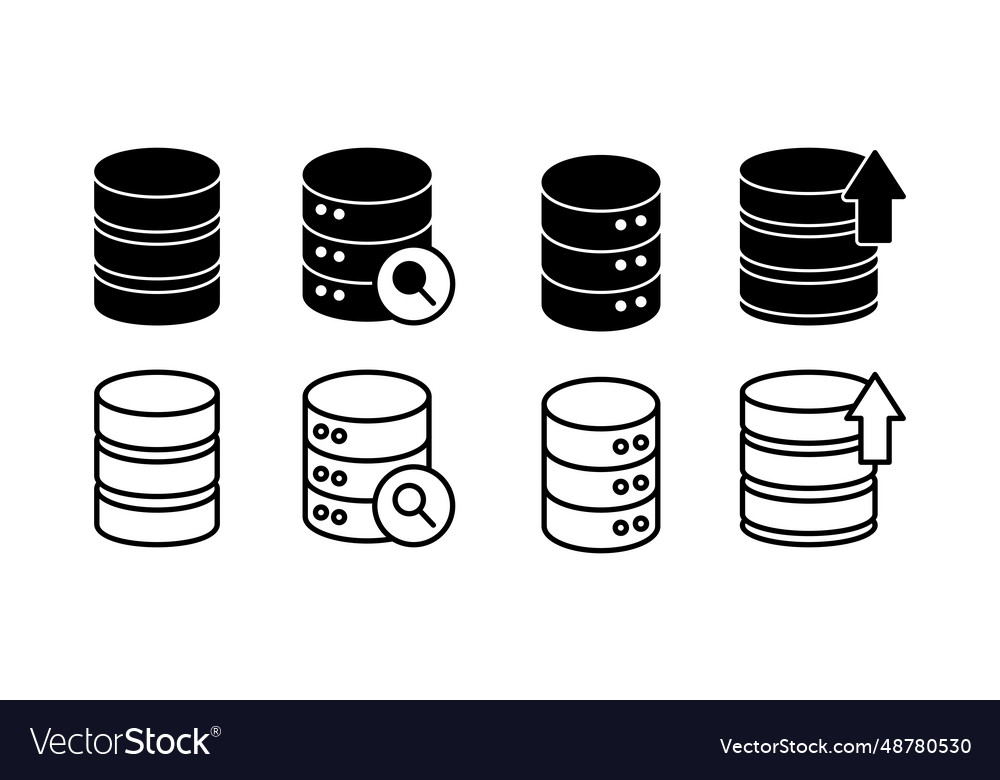 Database icon server storage Royalty Free Vector Image