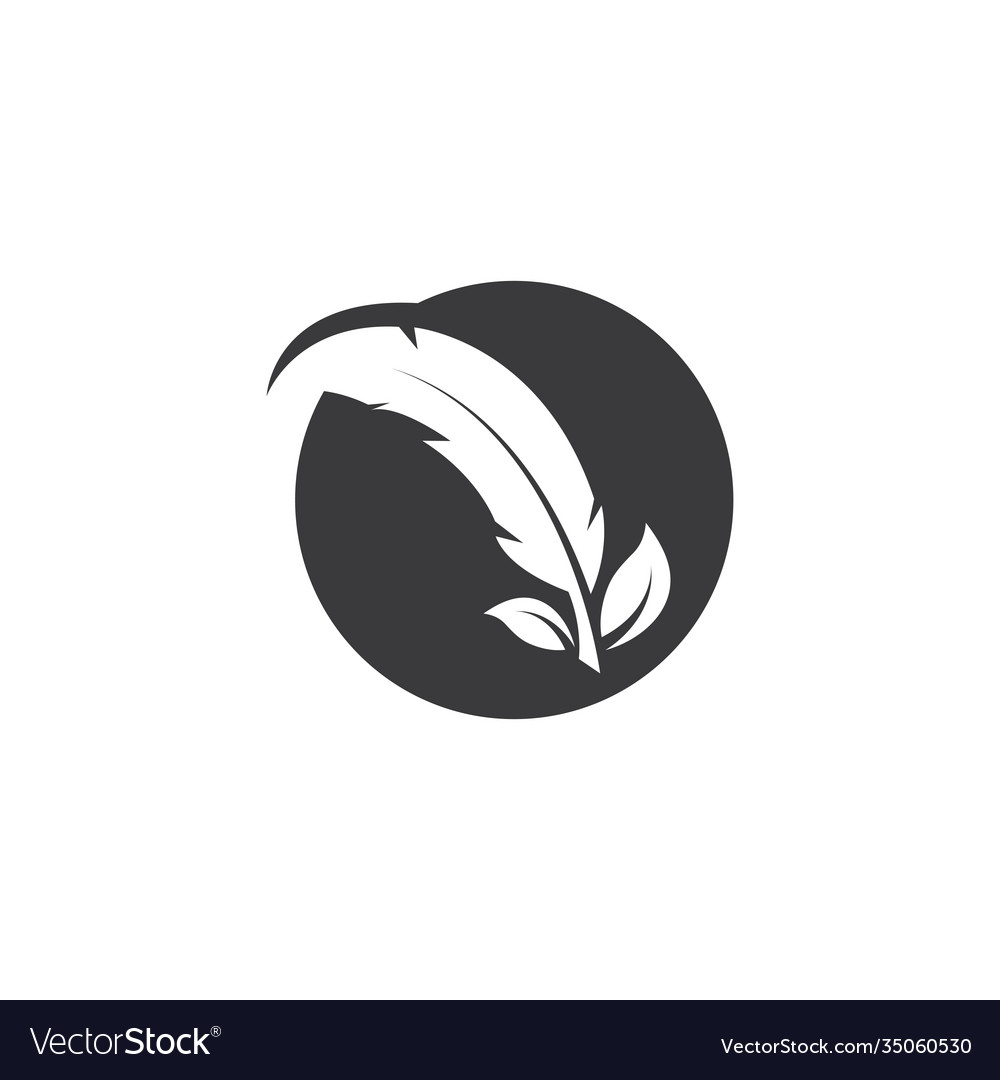 Feather icon template Royalty Free Vector Image