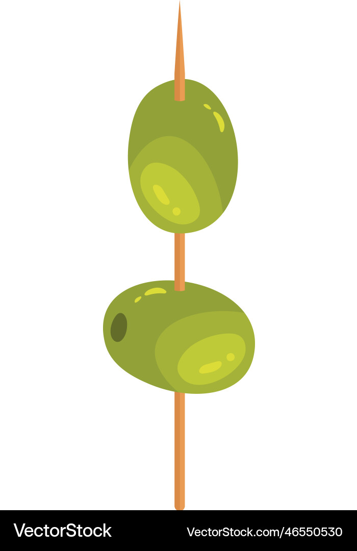 Green olive seeds in stick Royalty Free Vector Image