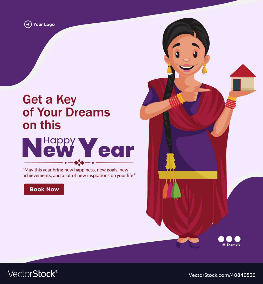 Happy new year banner design Royalty Free Vector Image