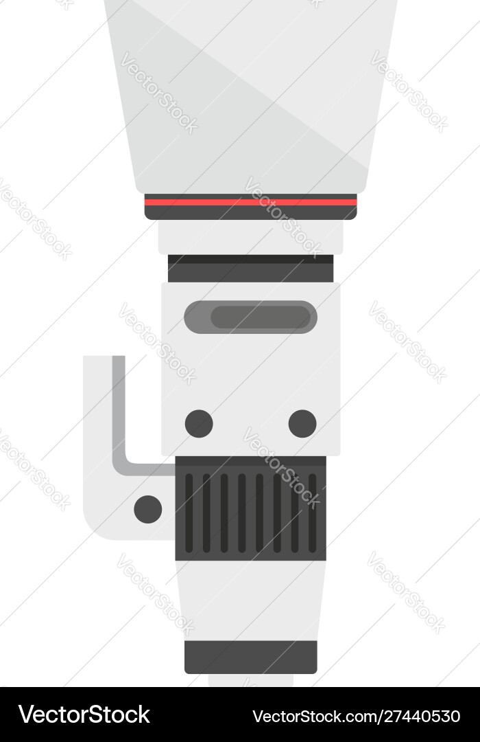 High zoom lens icon flat style Royalty Free Vector Image