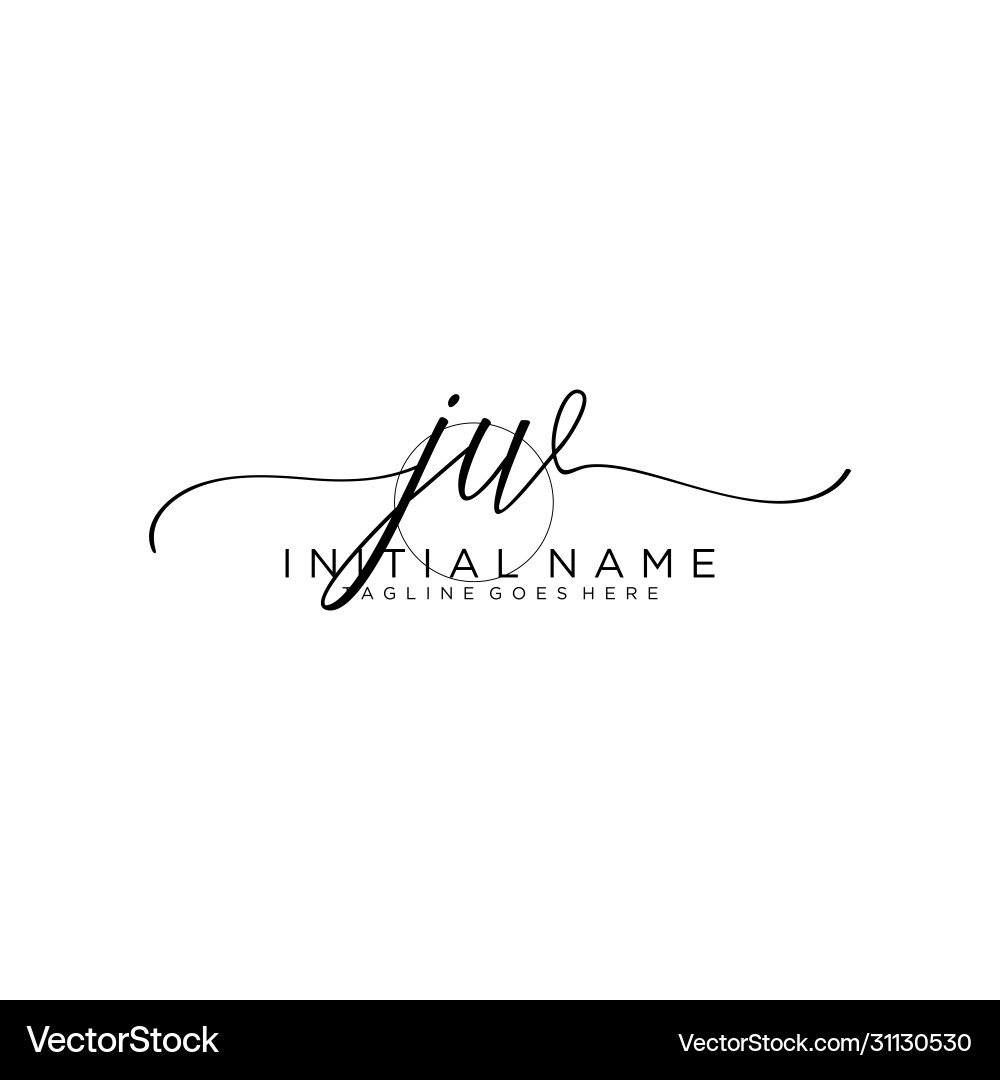 Jw initial handwriting logo with circle template Vector Image