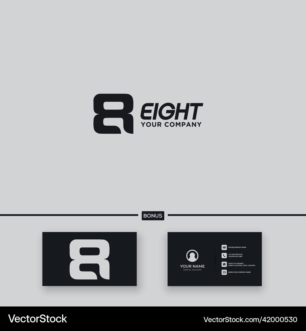 Letter 8 r logo simple monogram logo Royalty Free Vector