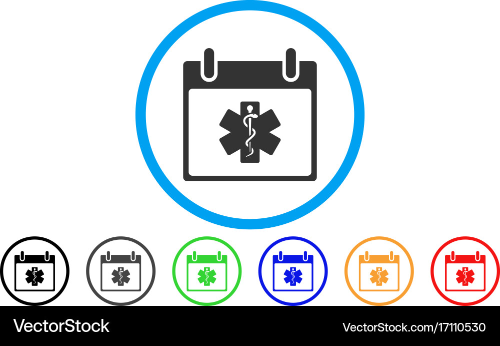 Life star calendar day rounded icon Royalty Free Vector