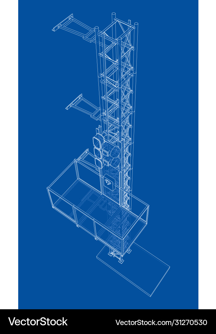 Mast lifts outline Royalty Free Vector Image - VectorStock