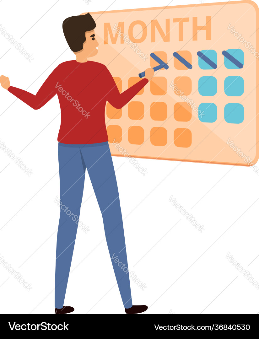 Month time management icon cartoon style Vector Image