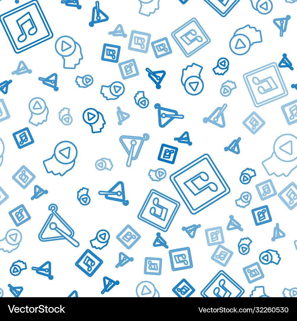 Set line triangle musical instrument music note Vector Image