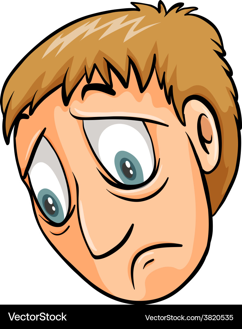 A head of tired man Royalty Free Vector Image - VectorStock