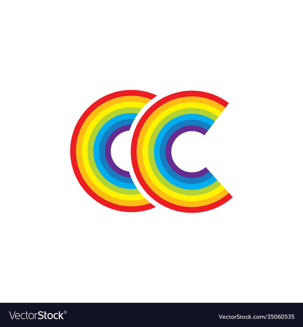 C letter rainbow template icon design Royalty Free Vector