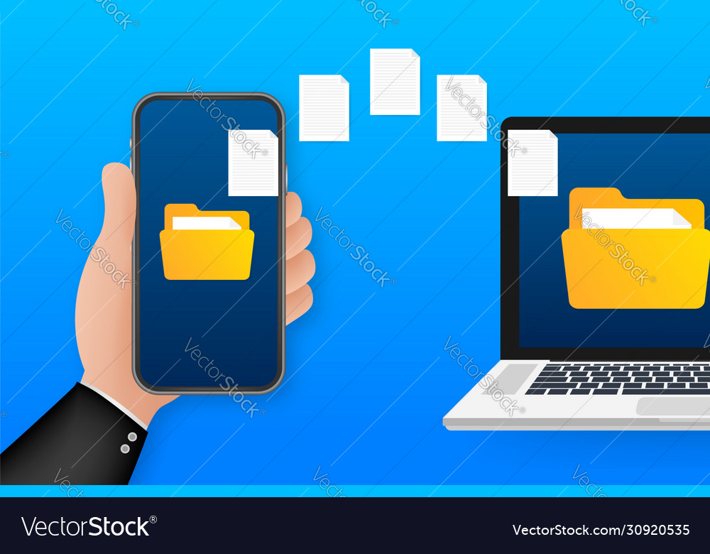 Data image file transfer between device Royalty Free Vector