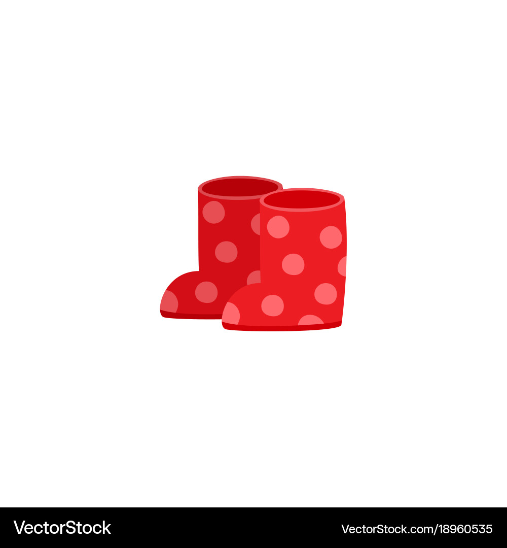 Flat baby kid rubber boots isolated Royalty Free Vector