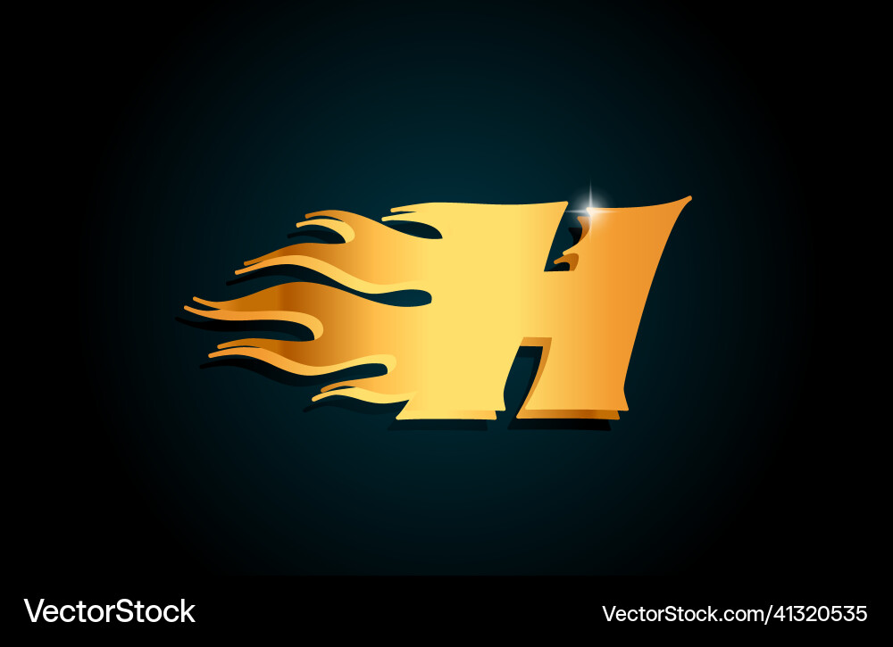 Gold h alphabet letter icon logo design creative Vector Image