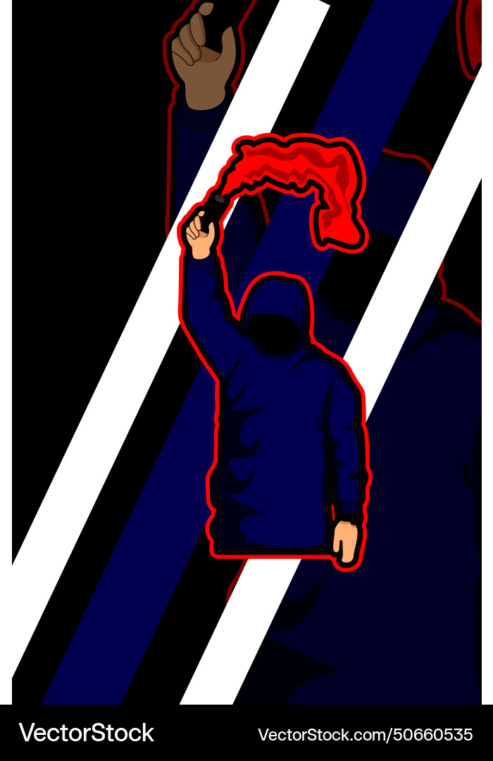 Hooligans supporter football logo Royalty Free Vector Image