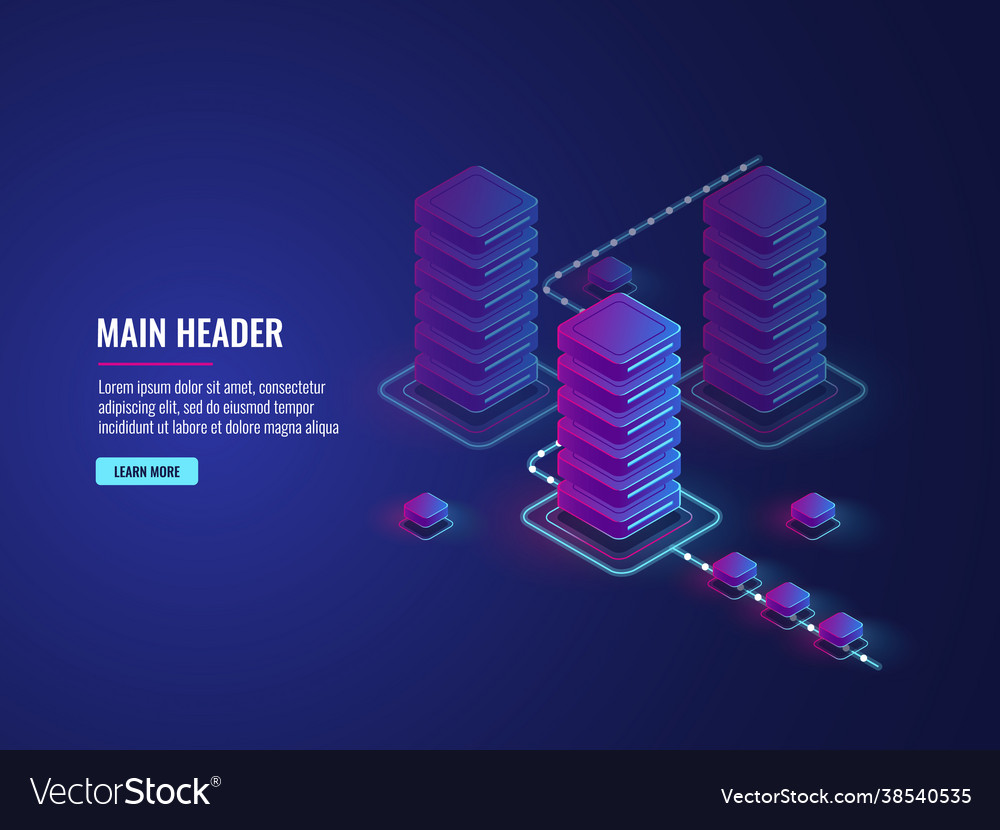Isometric data flow processing protection Vector Image