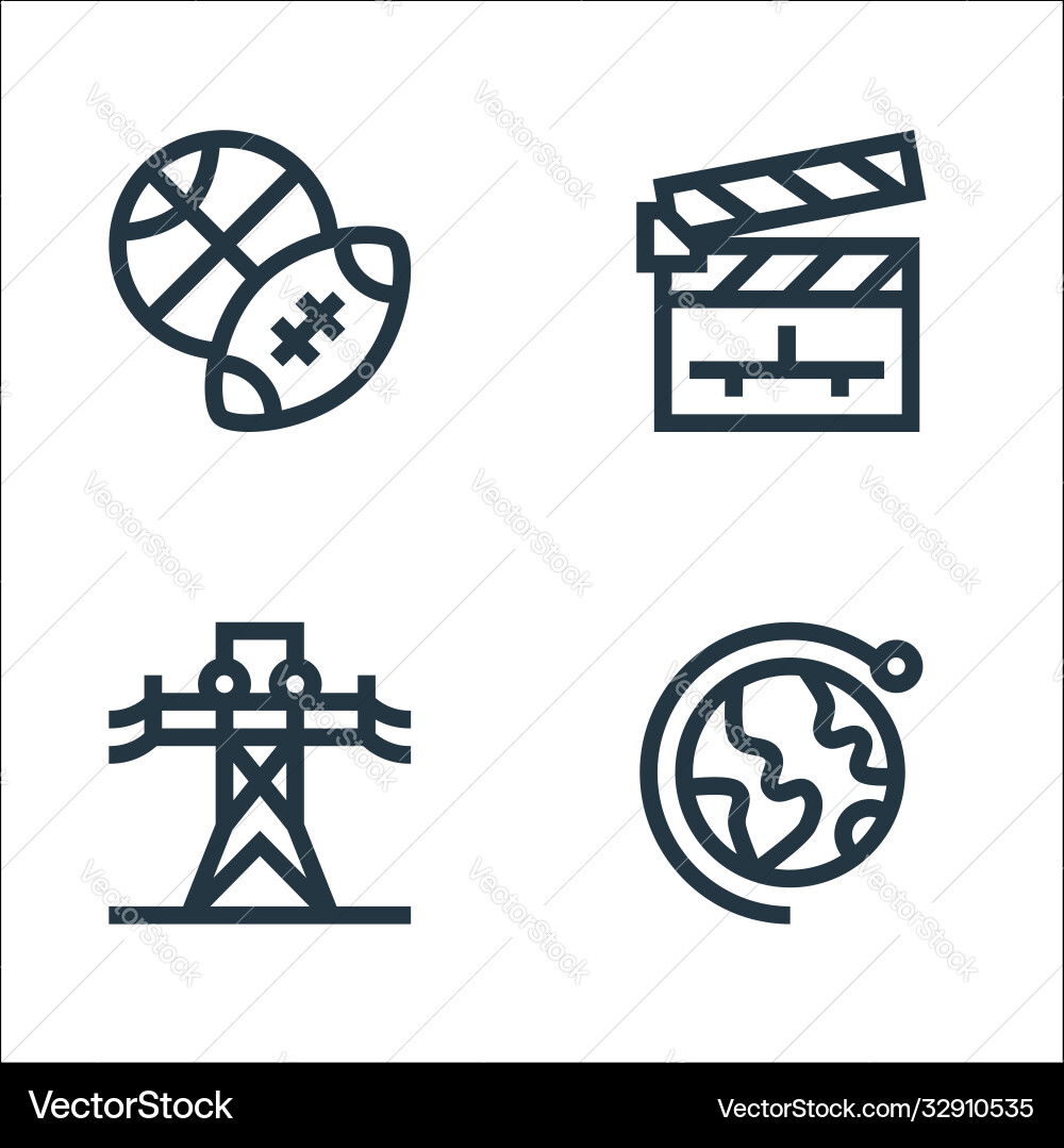 News line icons linear set quality line set Vector Image