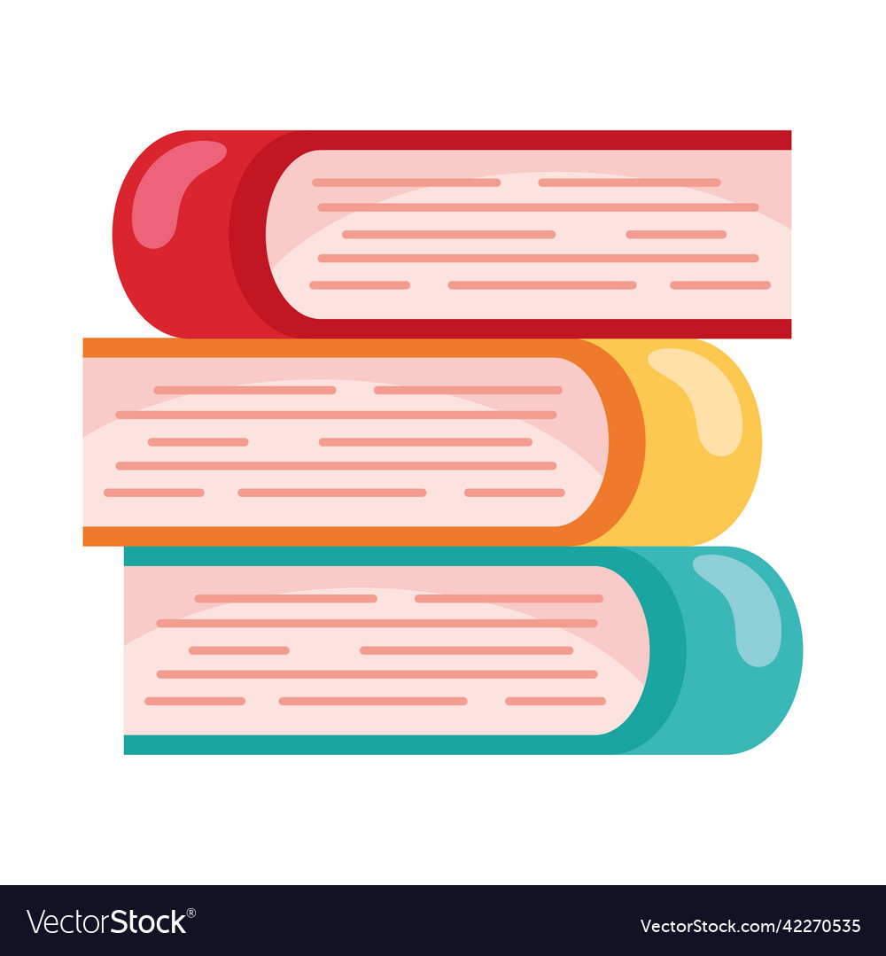 Pile text books Royalty Free Vector Image - VectorStock