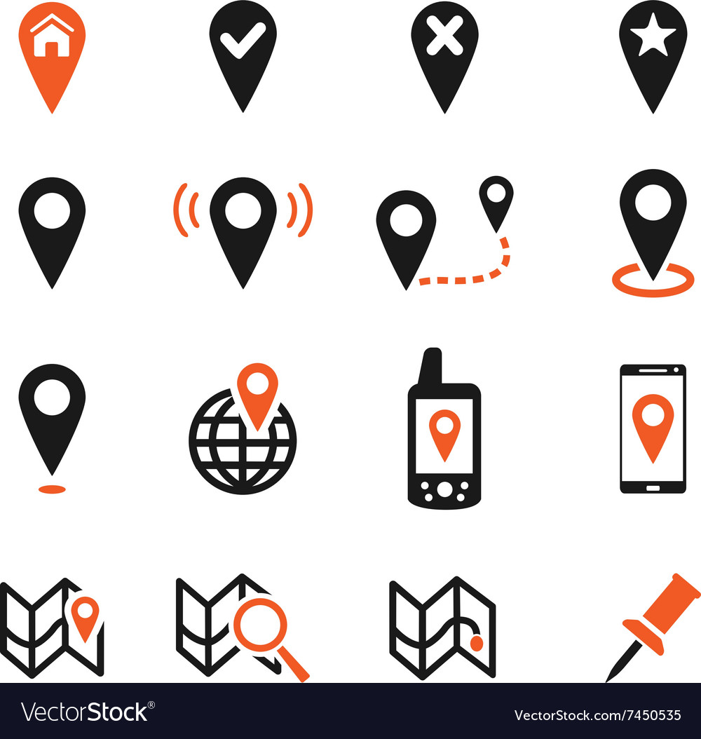 Pointer and maps Royalty Free Vector Image - VectorStock