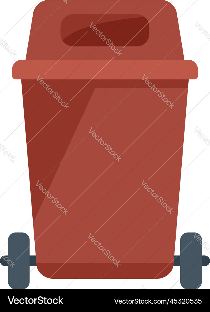 Street trash cart icon flat garbage reduce Vector Image