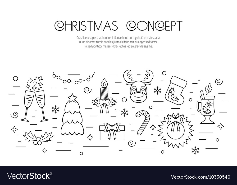 Christmas isolated concept with traditional Vector Image
