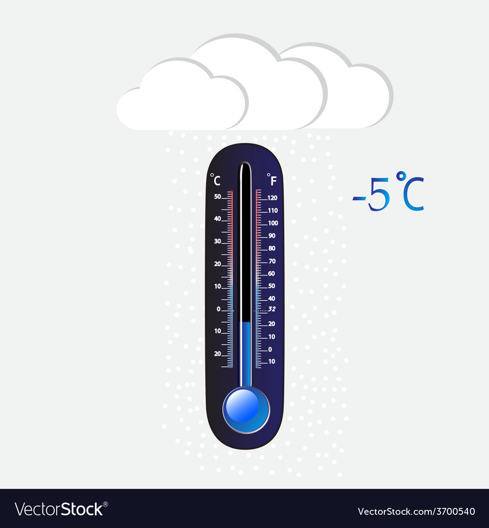 Cold thermometer Royalty Free Vector Image - VectorStock