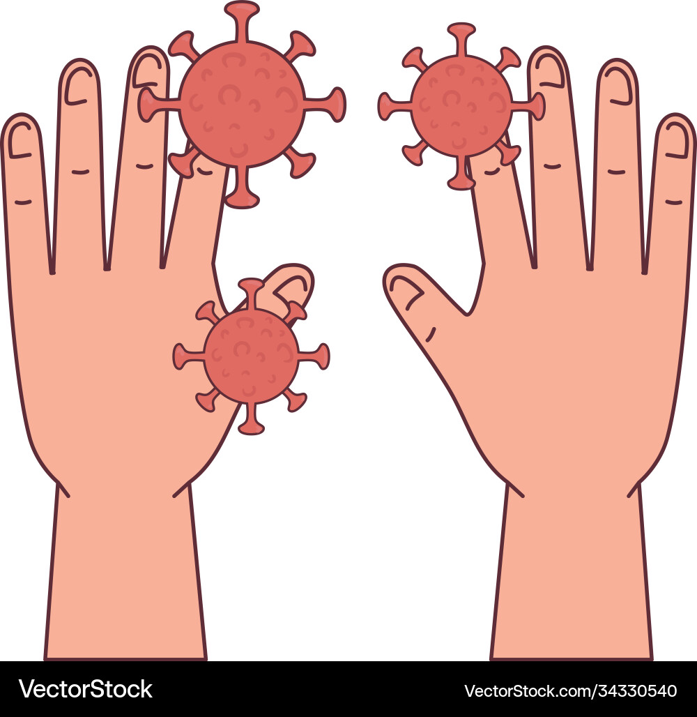 Covid19 19 virus on hands design Royalty Free Vector Image