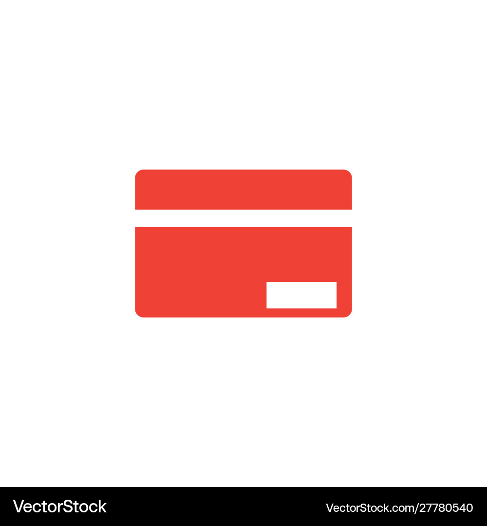 Credit card red icon on white background flat Vector Image
