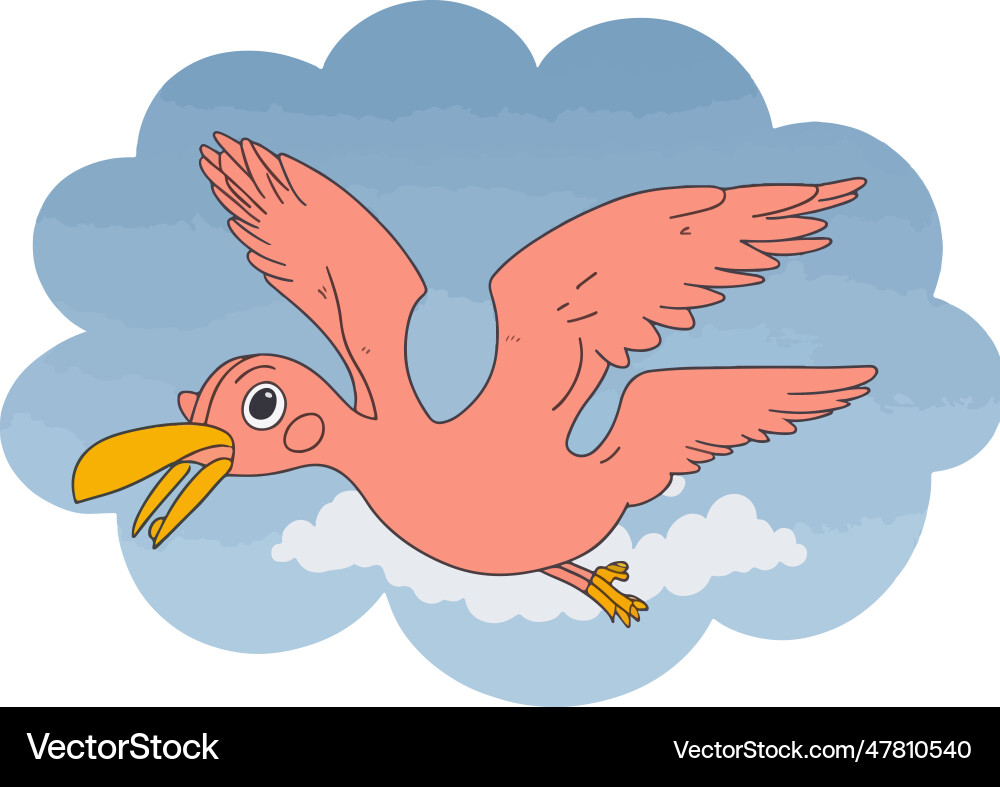 Cute flying duck cartoon isolated Royalty Free Vector Image