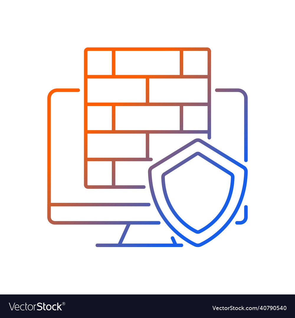 Firewall gradient linear icon Royalty Free Vector Image