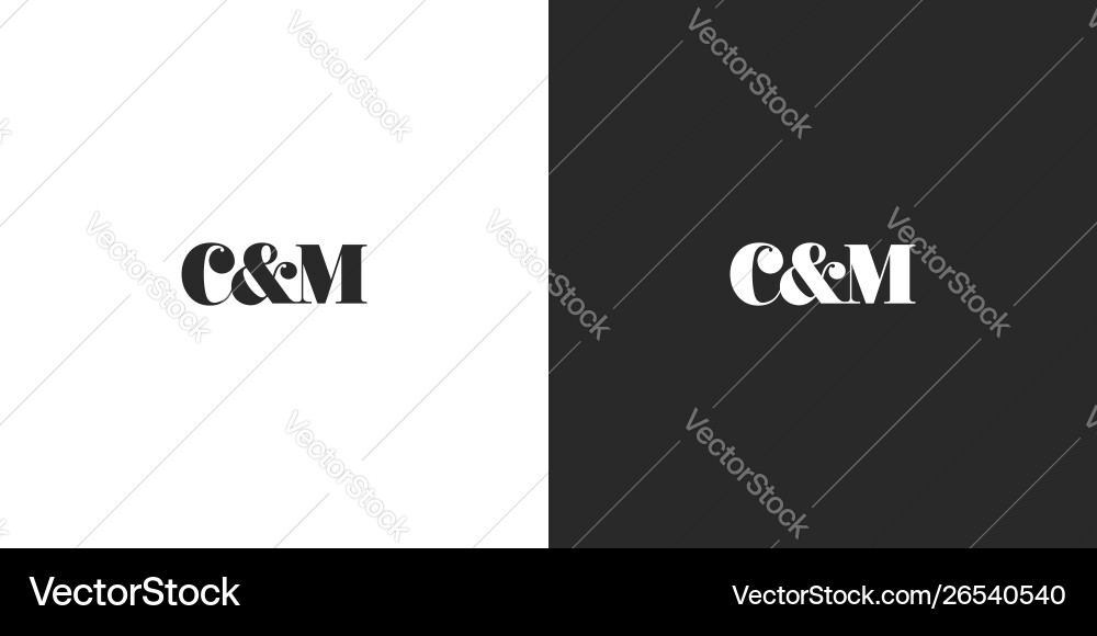 Luxury black and white c m monogram logo Vector Image