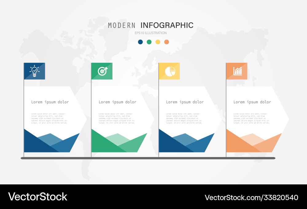 Modern and creative infographic design with color Vector Image